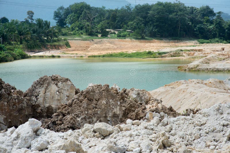 Tailing ponds in Asia stock photo. Image of mining, brown - 119488248
