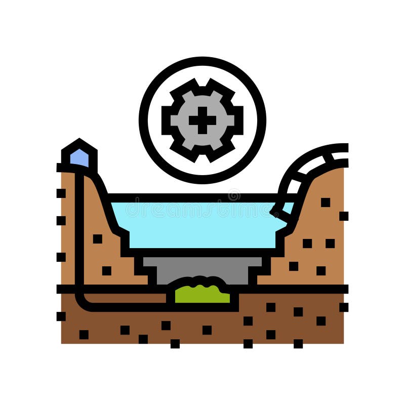 Tailings Management Color Icon Vector Illustration Stock Vector ...