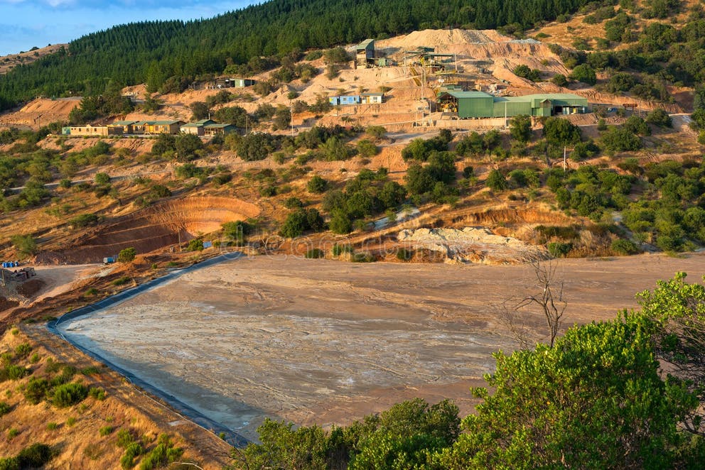 Tailings and a Small Processing Plant Stock Image - Image of activity ...
