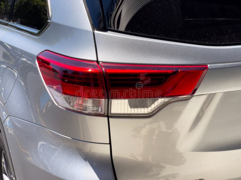 The Taillight of a Compact Silver Hatchback Stock Photo - Image of ...