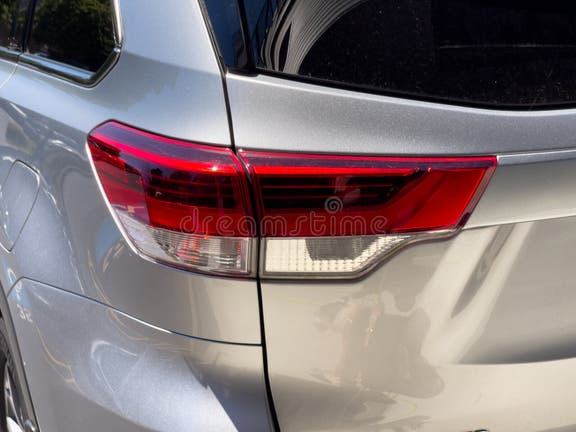 The Taillight of a Compact Silver Hatchback Stock Photo - Image of ...