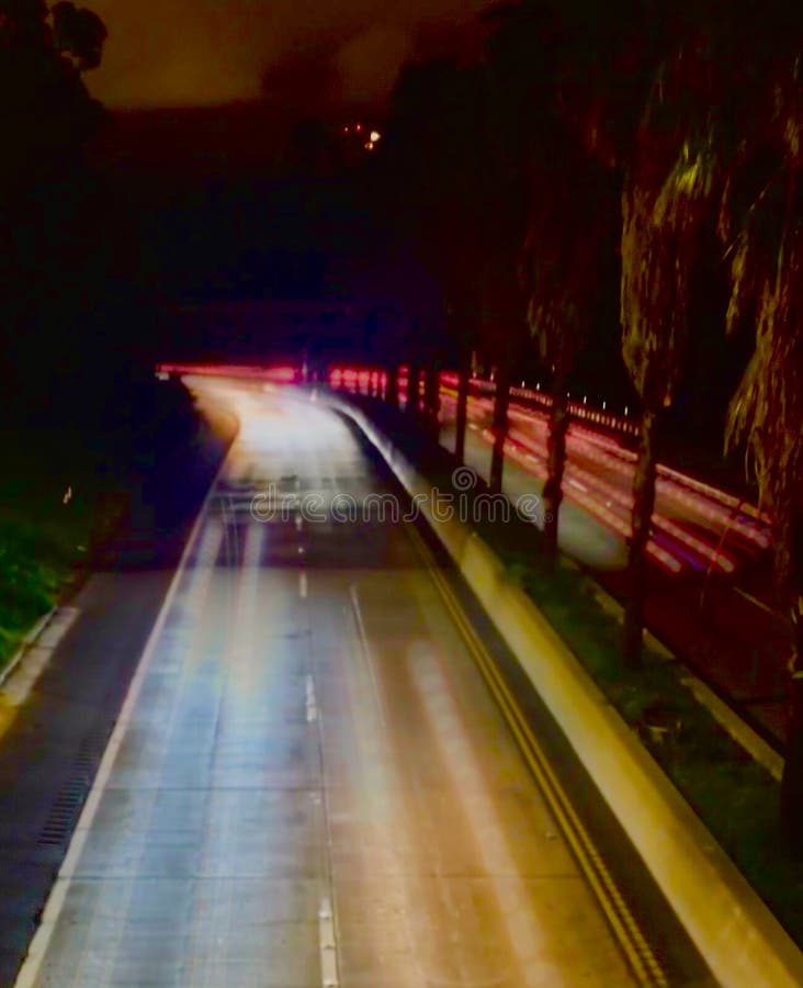 Freeway after dark stock photo. Image of taillights - 166059454