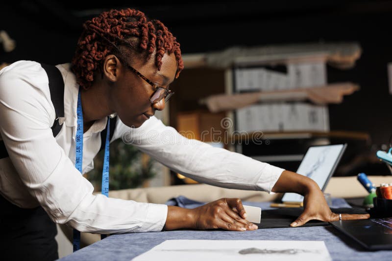 Tailor Carefully Fitting Suit, Close Up Stock Image - Image of ...