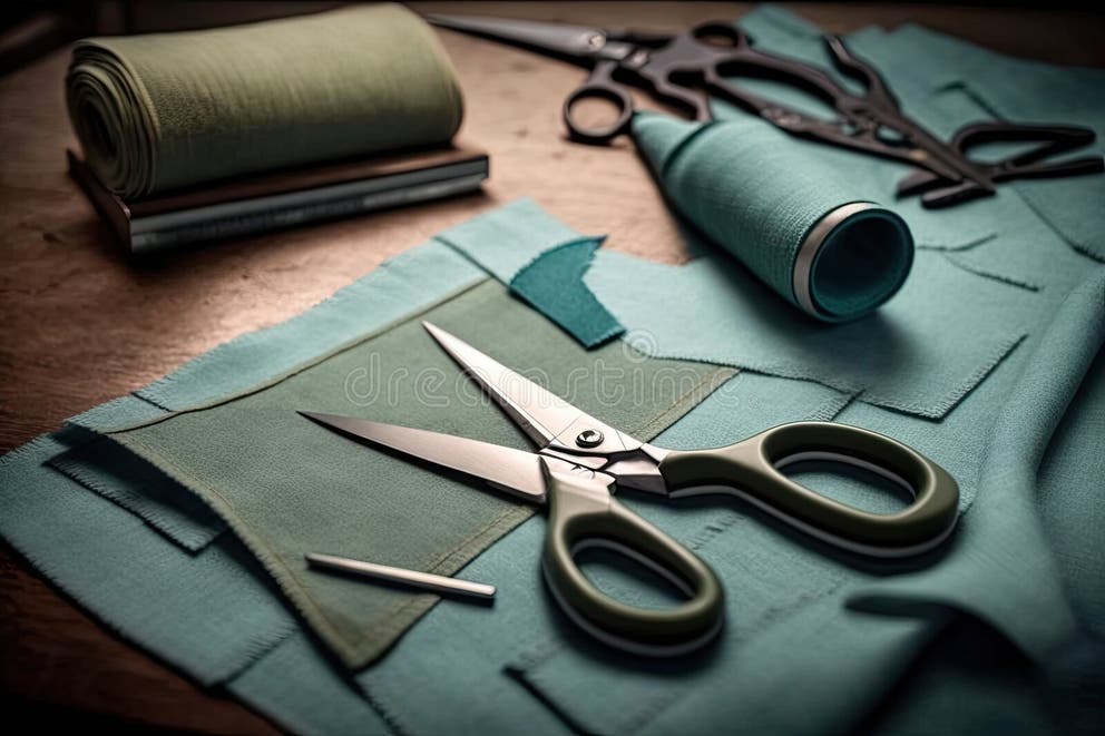 Tailor Fabric with Scissors, To Create Custom Garment Stock ...