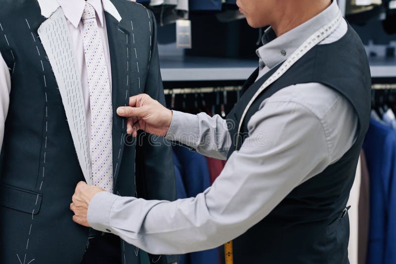Tailor Fitting Handsome Businessman For Bespoke Suit Stock Image ...