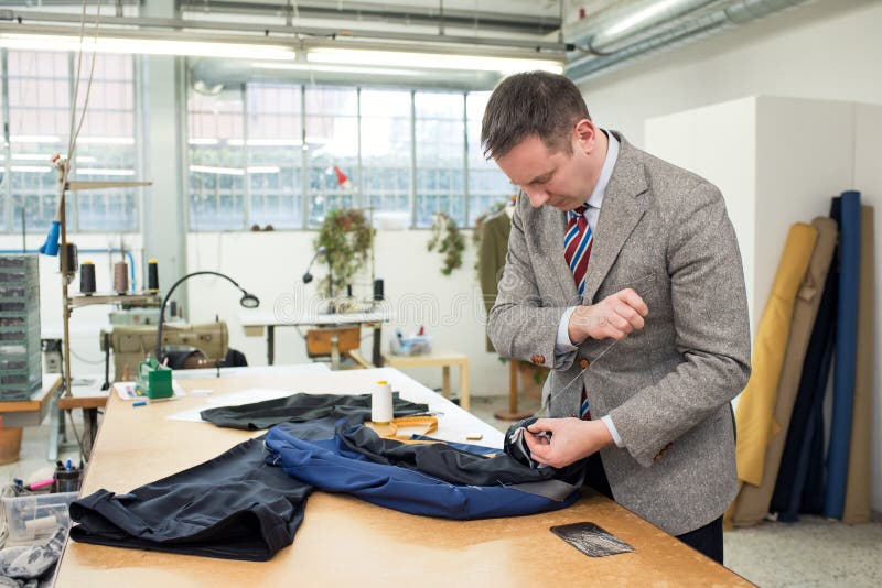 Tailor Hand Sewing the Inner Lining on a Jacket Stock Photo - Image of ...