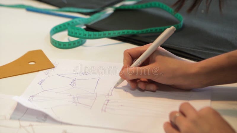 Tailor.Hands Notch Tailor Tailor`s Scissors Cloth. Female Tailor ...