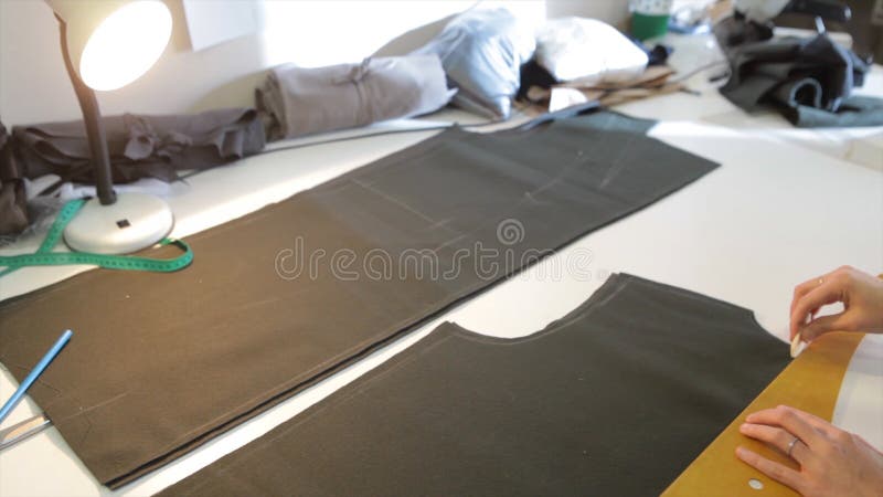 Tailor.Hands Notch Tailor Tailor`s Scissors Cloth. Female Tailor ...