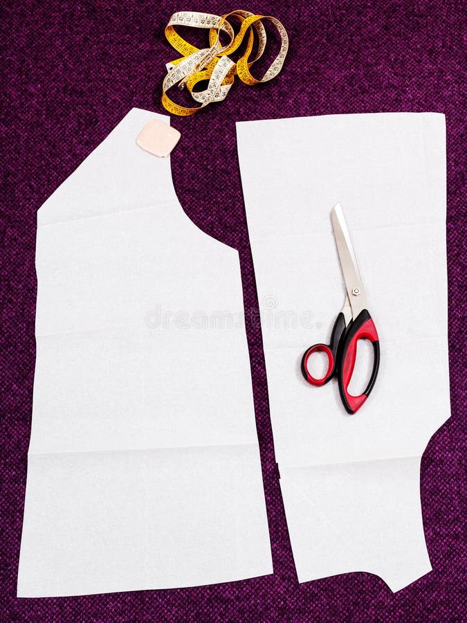 Tailor Instruments and Pattern Cutting of Clothes Stock Image - Image ...