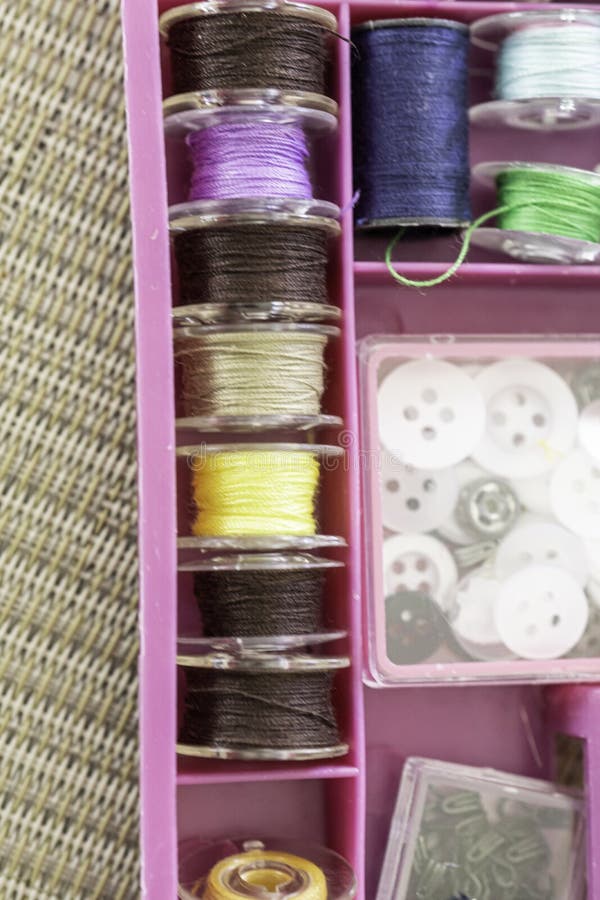 Tailor Kit with Sewing Materials for Mending Clothes Stock Image ...