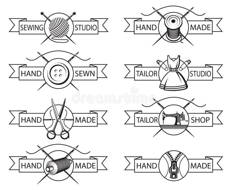 Set of Tailor Labels, Emblems and Design Elements Stock Vector ...