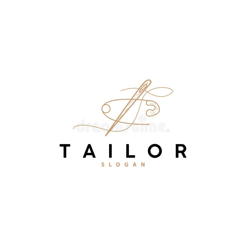 Tailor Logo, Needle and Thread Vector, Retro Vintage Simple Minimalist ...