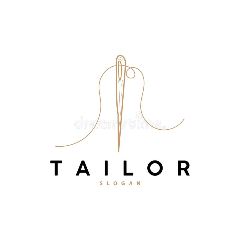 Tailor Logo, Needle and Thread Vector, Retro Vintage Simple Minimalist ...
