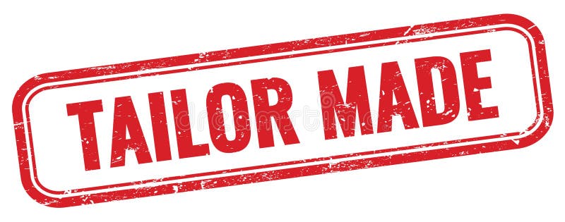 TAILOR MADE Text on Red Grungy Stamp Stock Illustration - Illustration ...