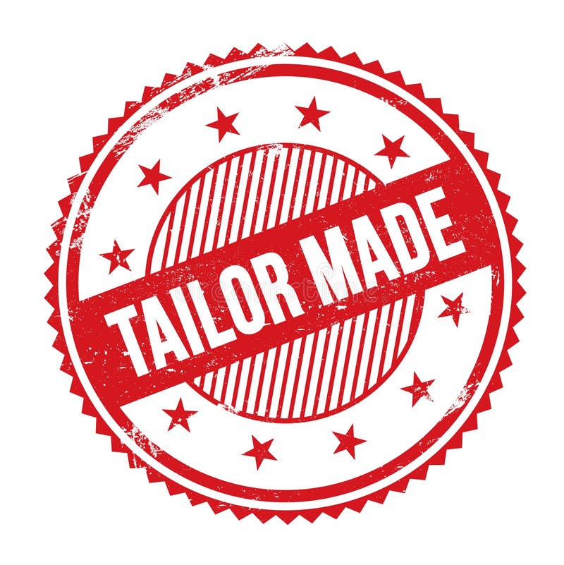 TAILOR MADE Text Written on Red Grungy Round Stamp Stock Illustration ...