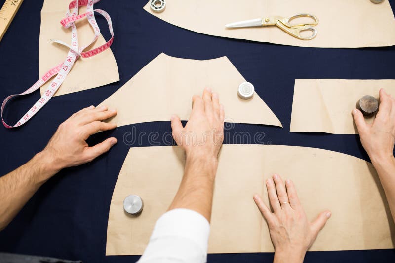 Tailor Making Patterns Background Stock Photo - Image of factory ...