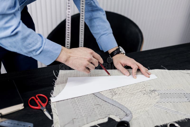 Tailor man working stock image. Image of outfit, measure - 243312001