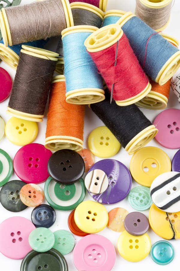 Tailor Materials; Colorful Sewing Threads. Various Threads Stock Image ...