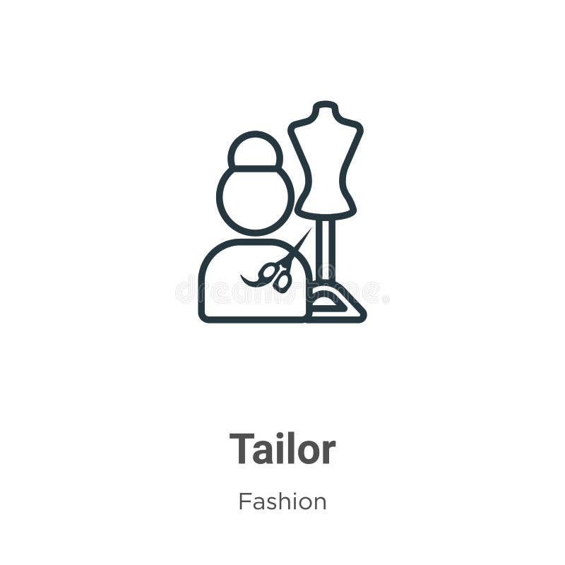Outline Tailor Vector Icon. Isolated Black Simple Line Element ...
