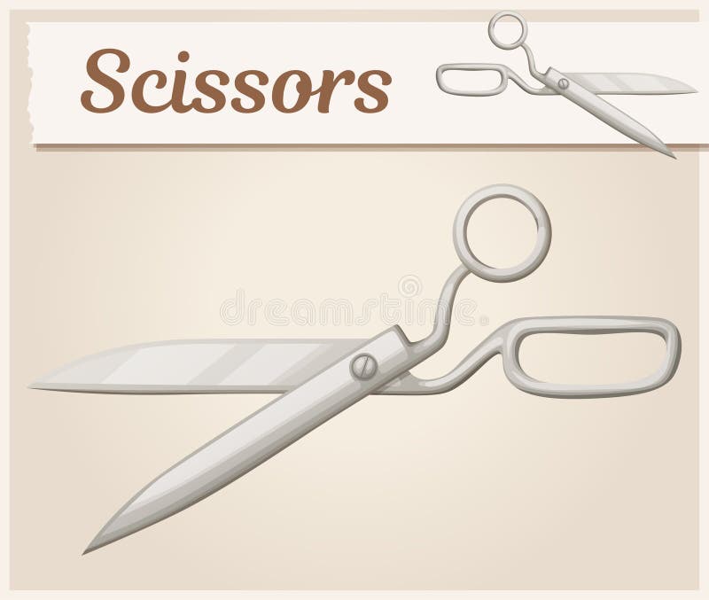Tailor Scissors Vector Icon, Sewing Tool Cartoon Illustration Stock ...