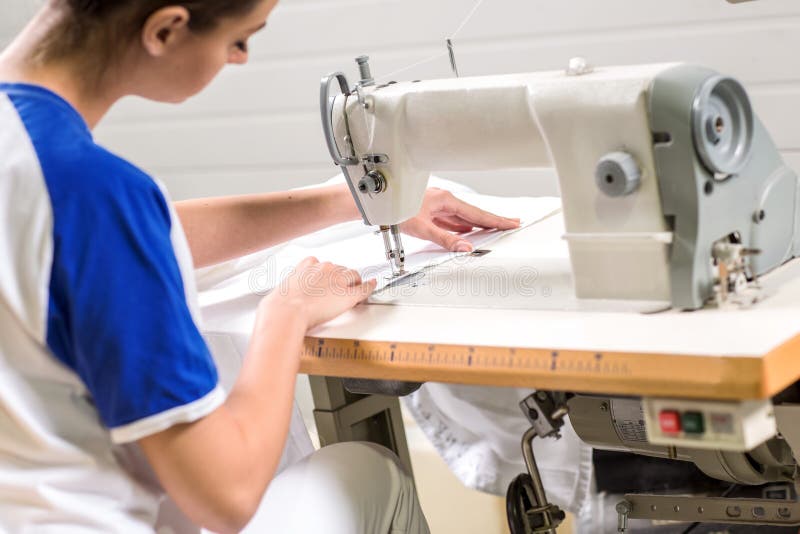 Female Operator of Automatic Embroidery Machines Stock Photo - Image of ...