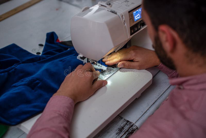 Tailor with Sewing Machine and Sewing Tools Editorial Stock Image ...