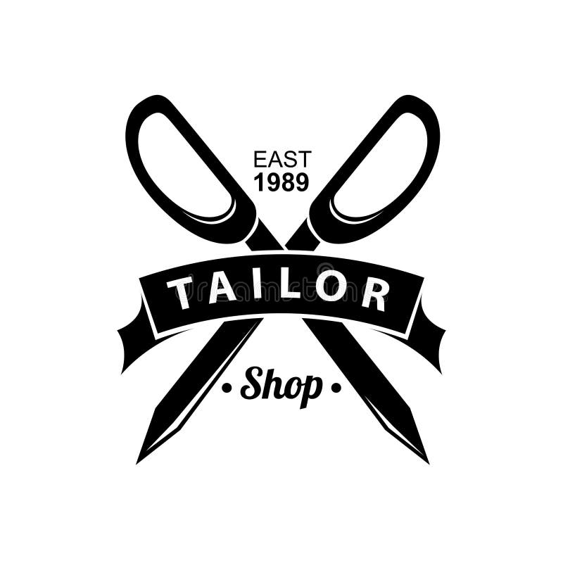 Tailor Shop Logo Emblem with Scissors. Vector Illustration Design Stock ...