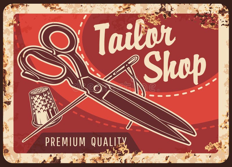 Sewing Studio and Tailor Shop Retro Posters Stock Vector - Illustration ...