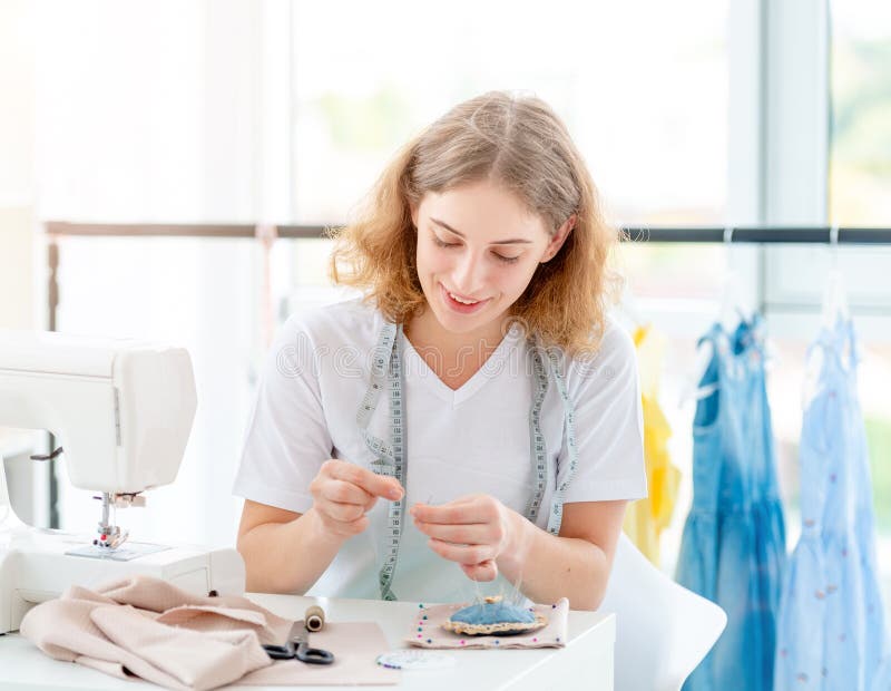 Tailor Threading the Needle Stock Image - Image of creative ...