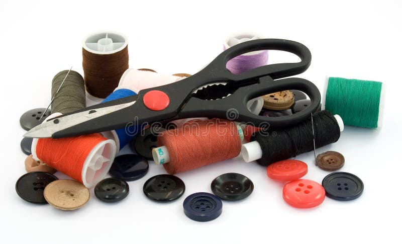 Tailor tools stock image. Image of spool, button, isolated - 4410085