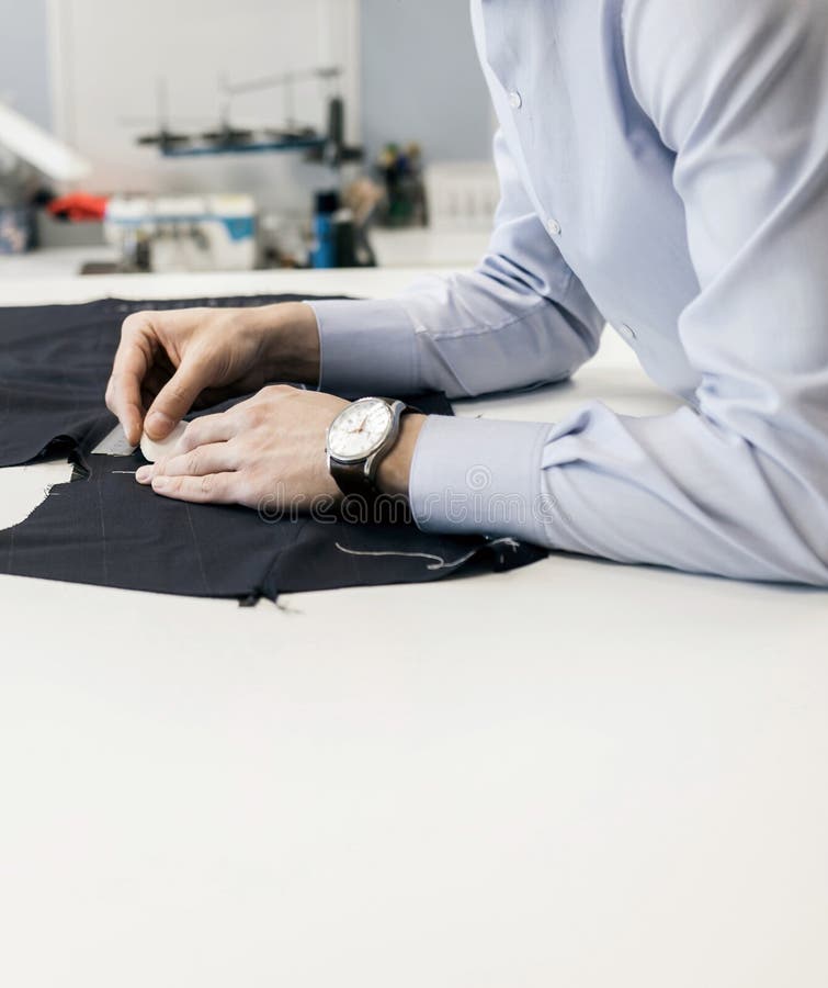 Tailor using chalk stock image. Image of craft, fashion - 348239831