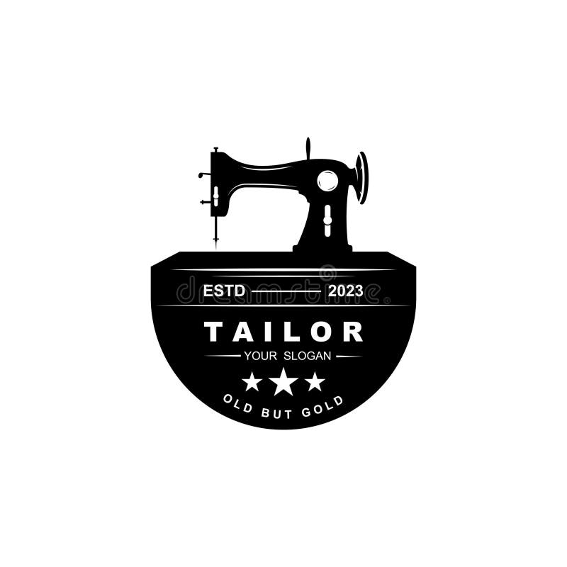 Tailor Vector Logo Design. Sewing Old Machine Icon Stock Vector ...