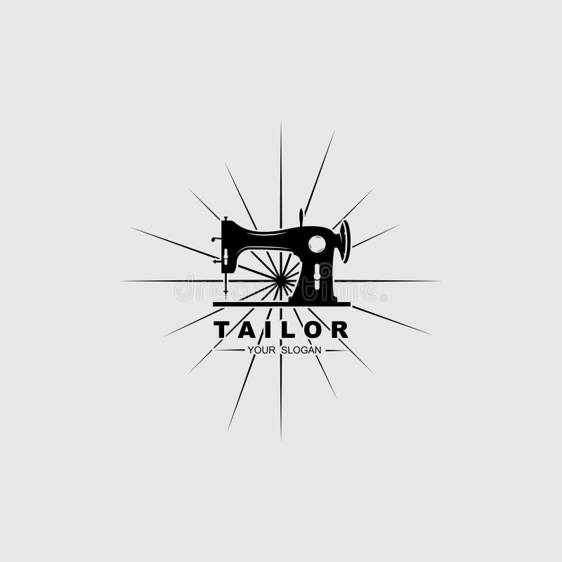 Tailor Vector Logo Design. Sewing Old Machine Icon Stock Vector ...