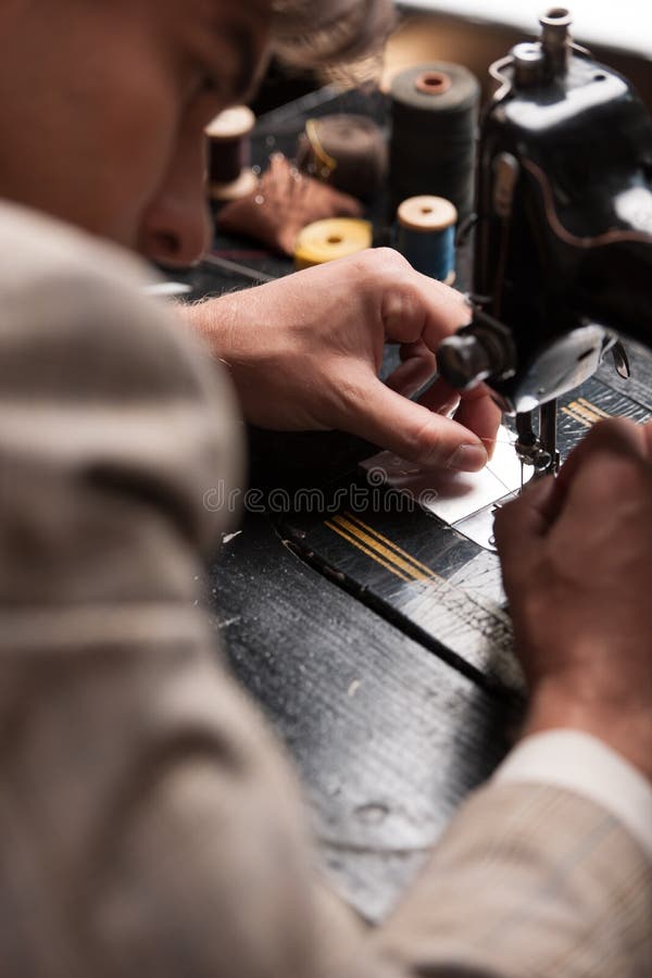 Tailor at work. stock image. Image of occupation, confident - 33941457