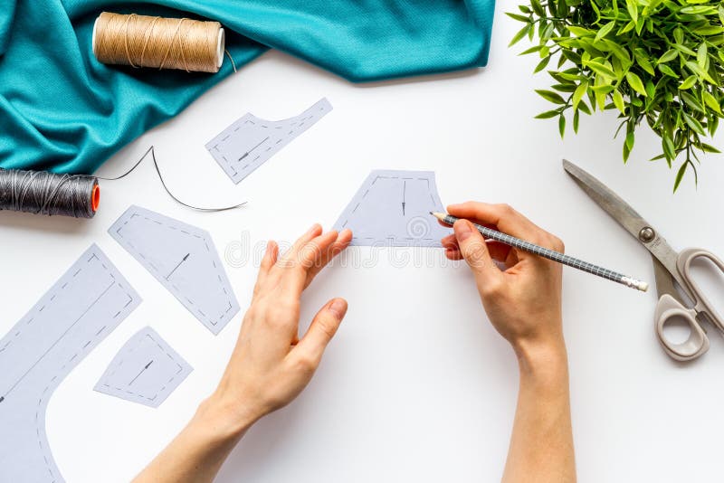 Tailor hands working. stock photo. Image of garment, black - 25677868