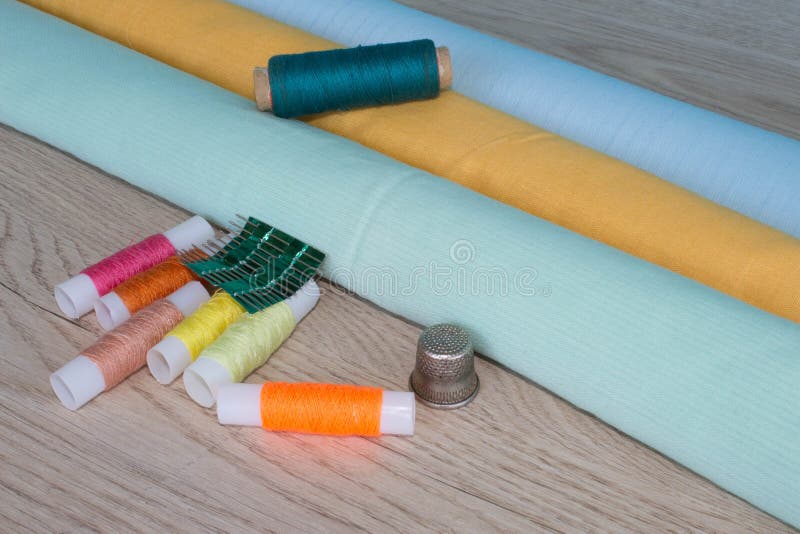 Tailor Workspace with Sewing and Handmade Tools Stock Image - Image of ...