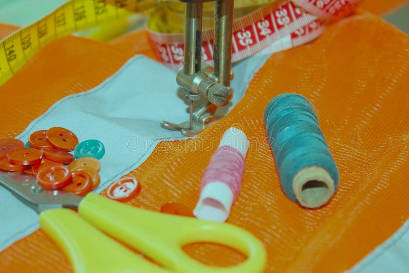 Tailor Workspace with Sewing and Handmade Tools. Tools for Sewing for ...