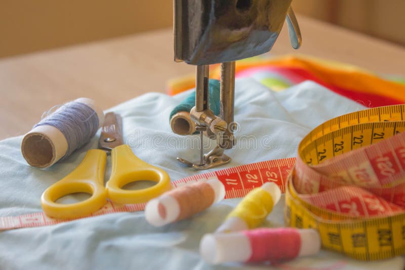 Tailor Workspace with Sewing and Handmade Tools. Tools for Sewing for ...