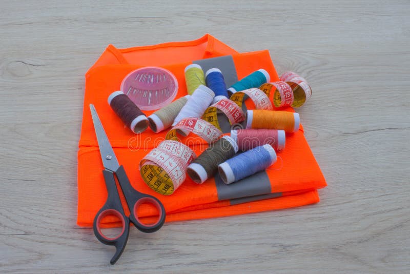 Tailor Workspace with Sewing and Handmade Tools. Tools for Sewing Stock ...