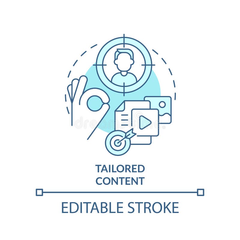 Tailored Content Turquoise Concept Icon Stock Vector - Illustration of ...
