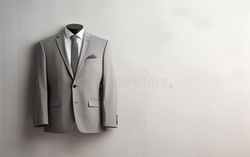 Tailored Suit Wall White Background -Generative Ai Stock Illustration ...