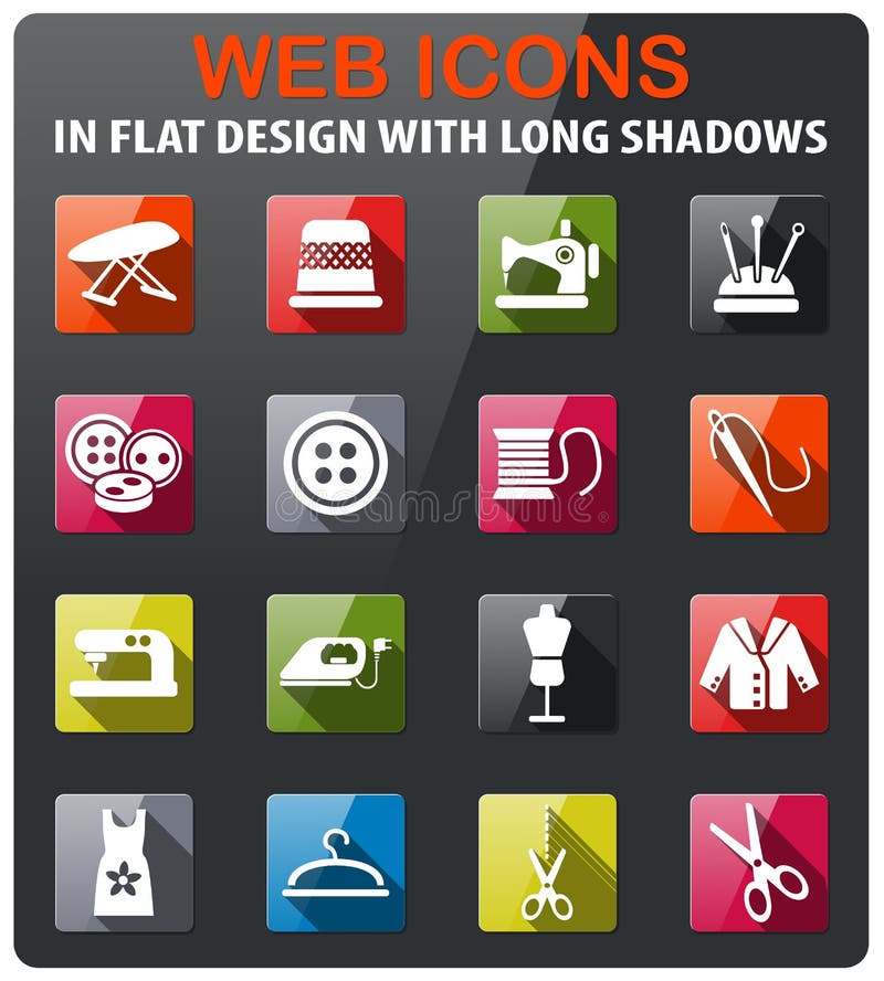 Tailoring icon set stock illustration. Illustration of needle - 88420515