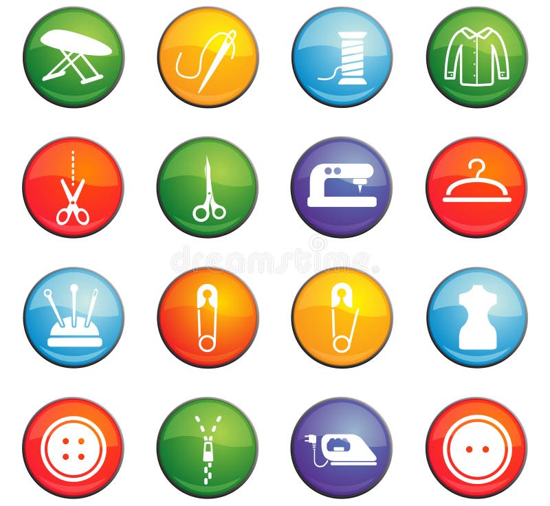 Tailoring icon set stock illustration. Illustration of hanger - 89203674