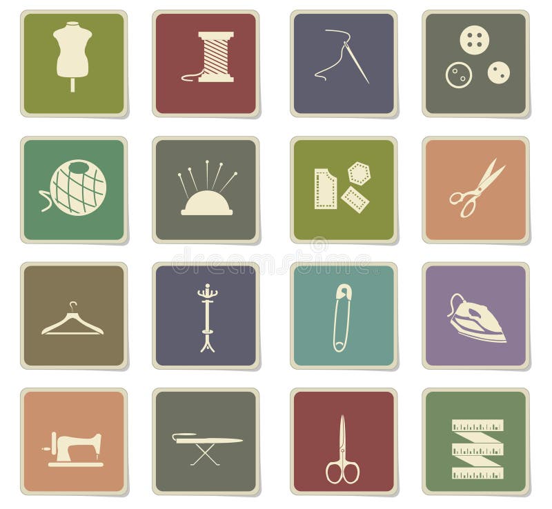 Tailoring icon set stock illustration. Illustration of symbol - 88900050