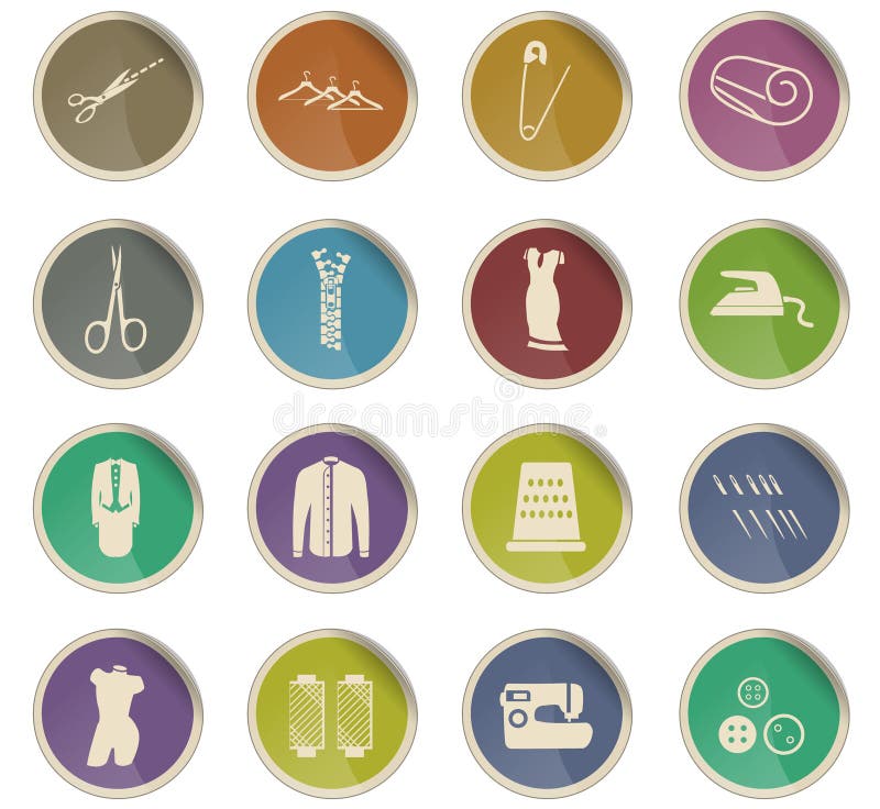 Tailoring icon set stock illustration. Illustration of needle - 88550556