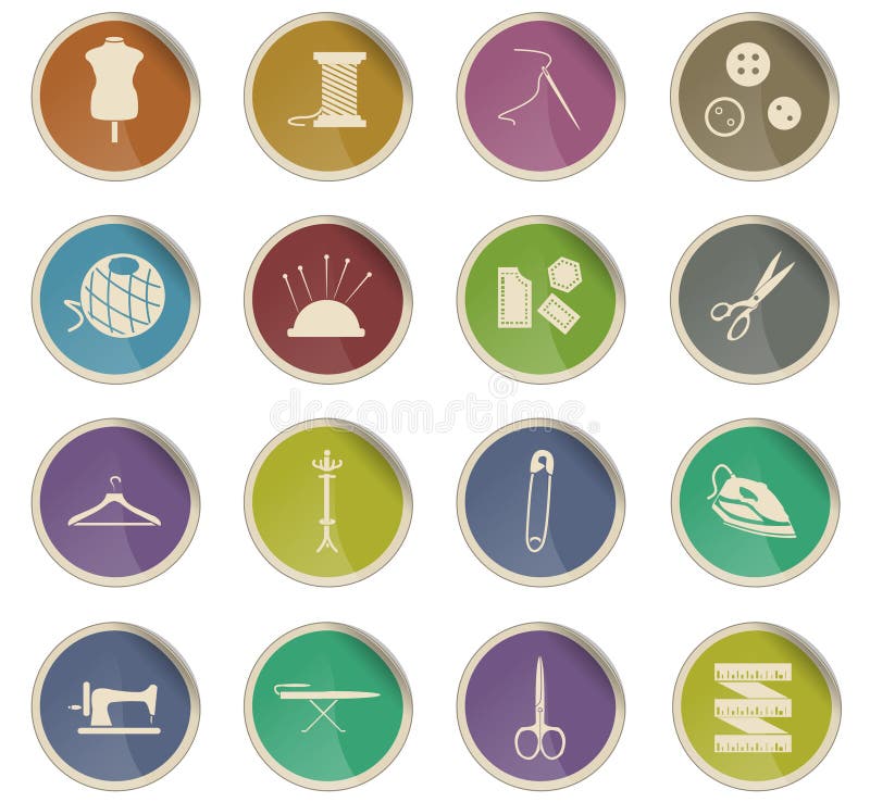 Tailoring icon set stock vector. Illustration of dummy - 123488544