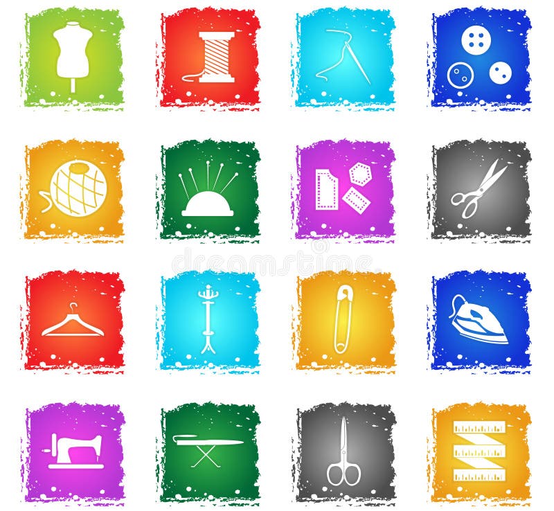 Tailoring icon set stock vector. Illustration of fabric - 88204206