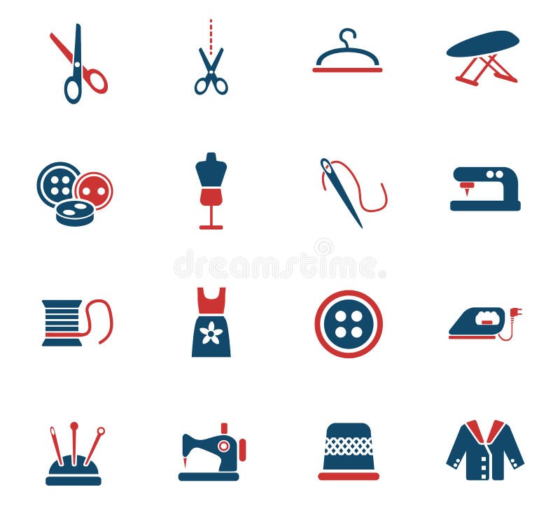 Tailoring icon set stock illustration. Illustration of fabric - 88278133