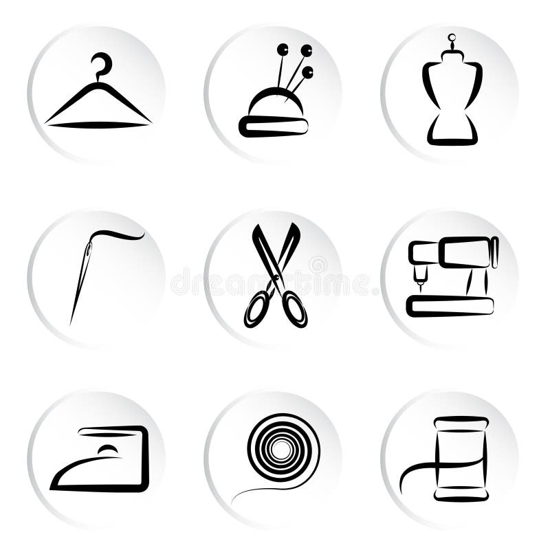 Tailoring icons stock vector. Illustration of collection - 13157516