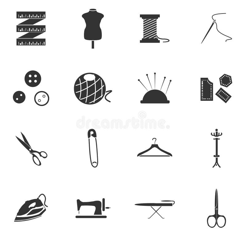Tailoring icons set stock vector. Illustration of cloth - 66101185
